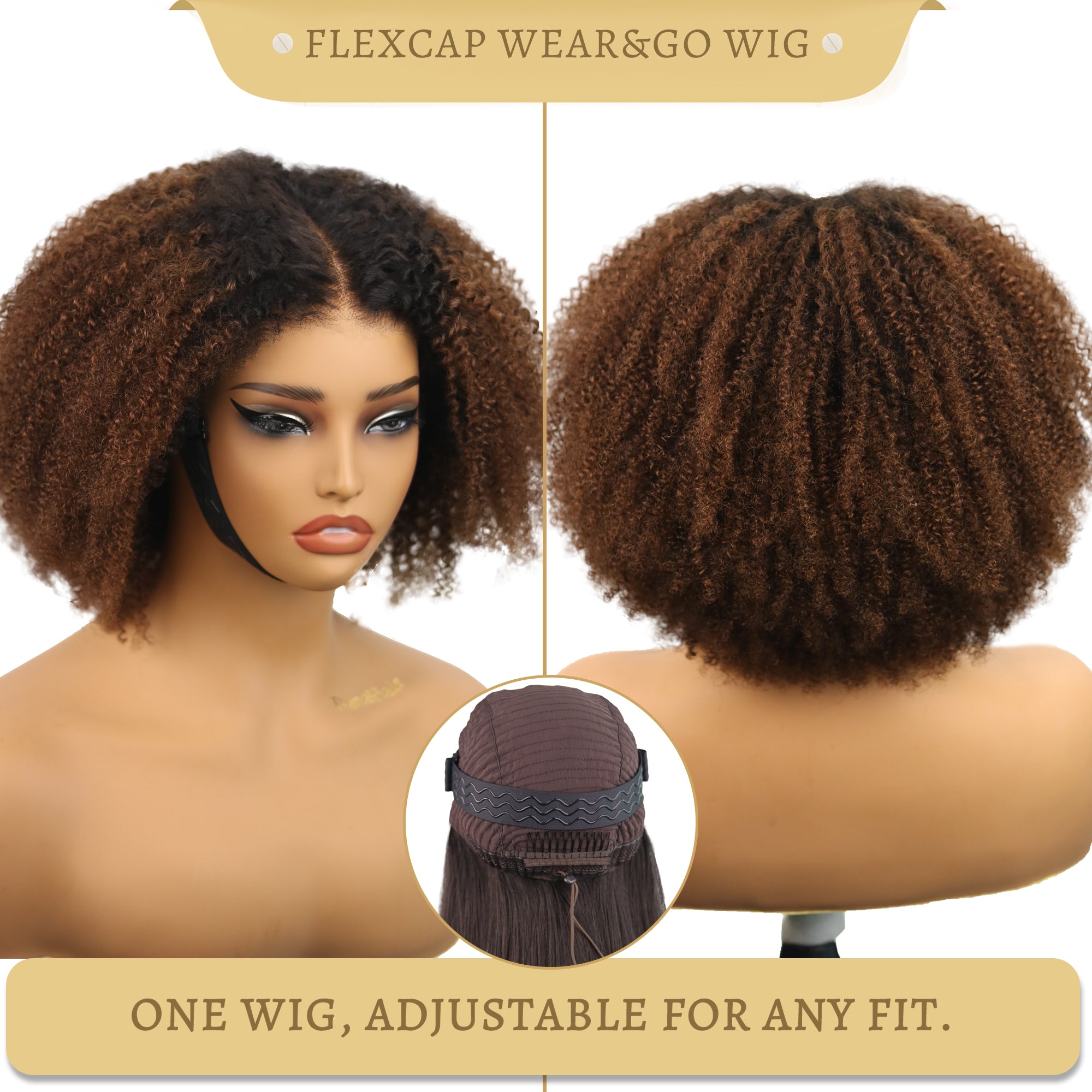FlexCap Wear & Go Ombre Chocolate Afro Kinky Curly 7x5 Pre-Everything – TianaHair